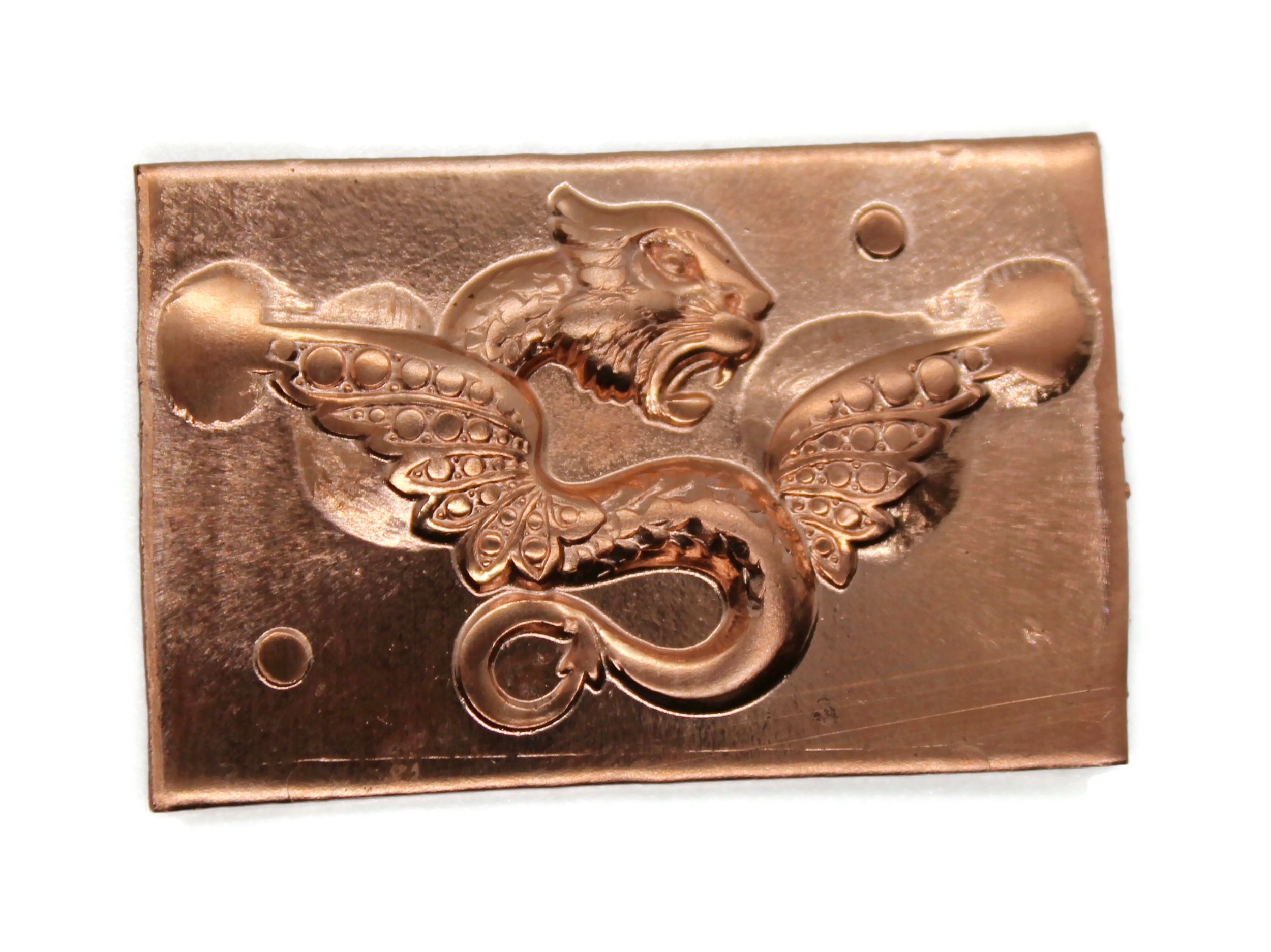 Potter USA - Fine Tools. Copper Stamping Flying Serpent Lion